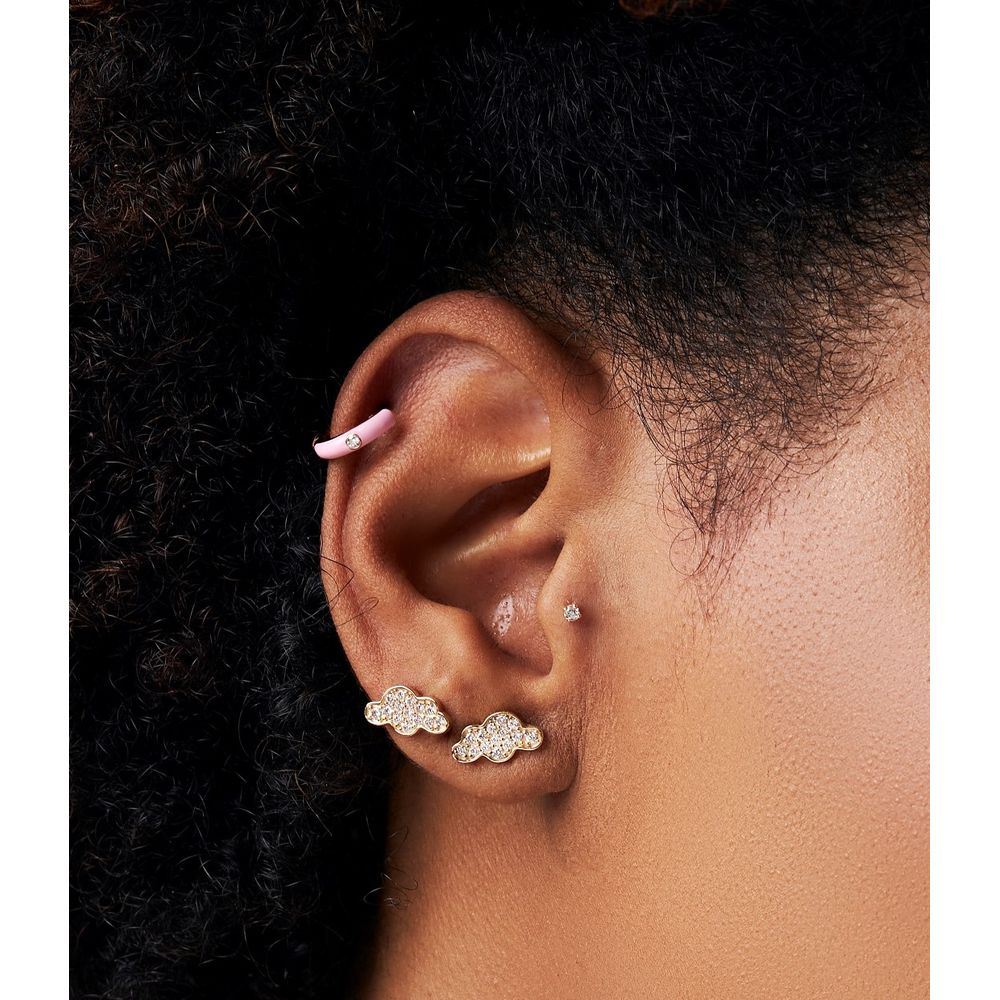 Piercing de tarraxa diamond baby cloud de ouro - Beatriz Werebe