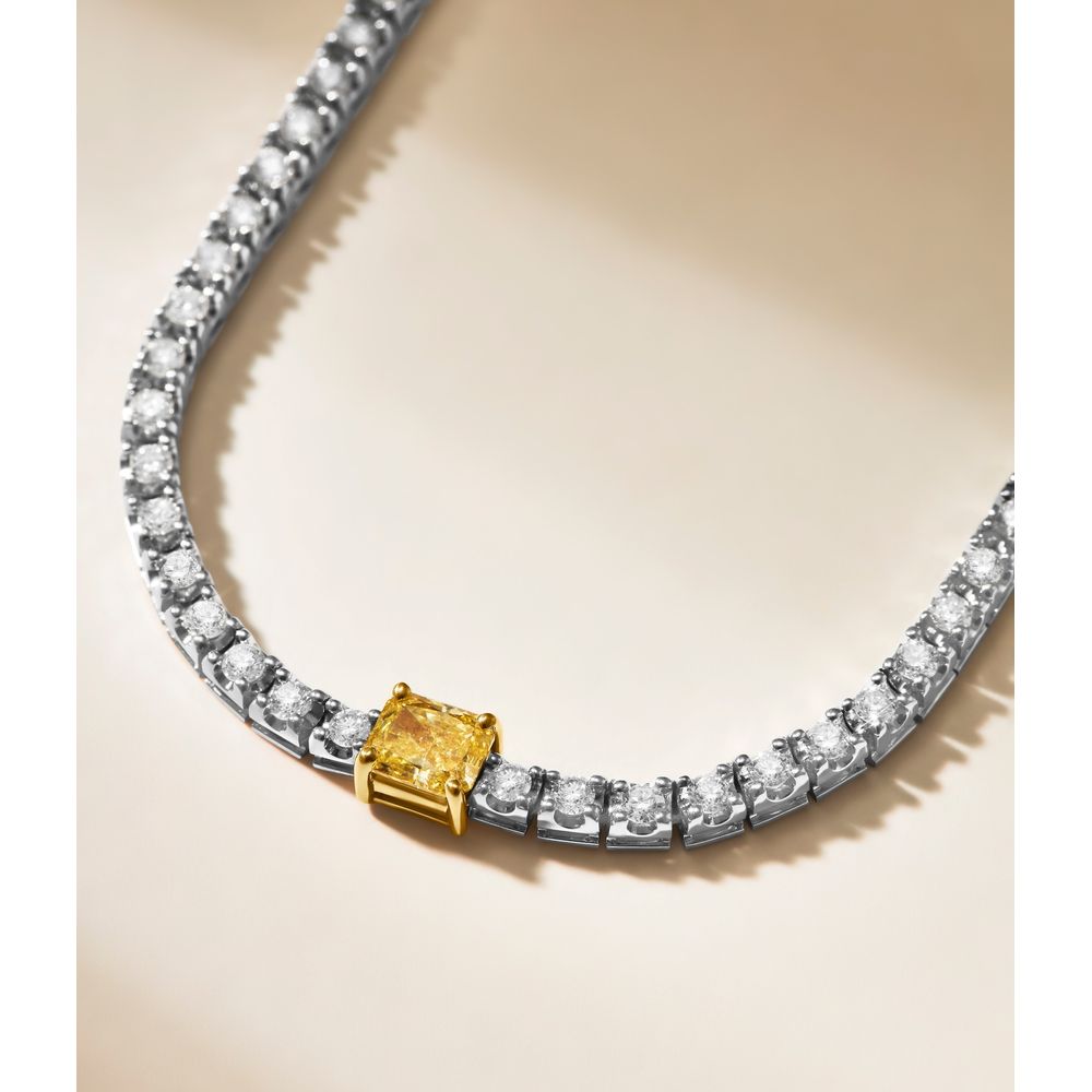 Colar riviera BW one of a kind fancy yellow de ouro branco - Beatriz Werebe